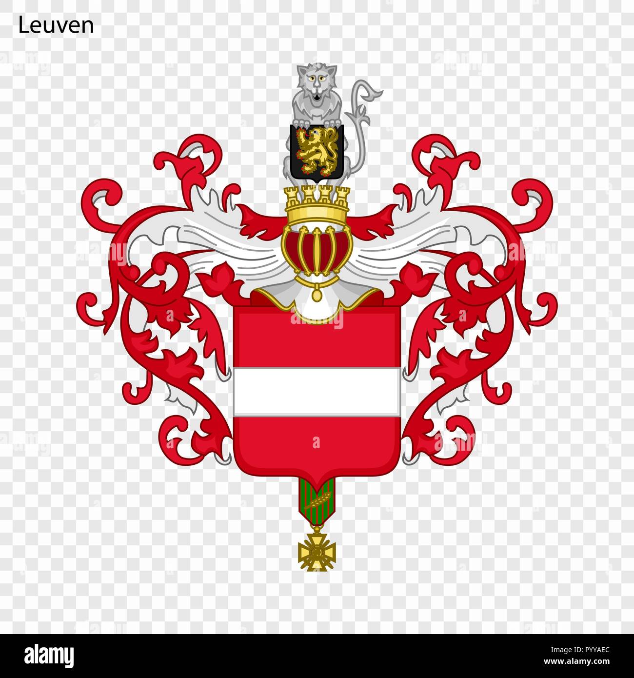 Emblem of Leuven. City of Belgium. Vector illustration Stock Vector ...