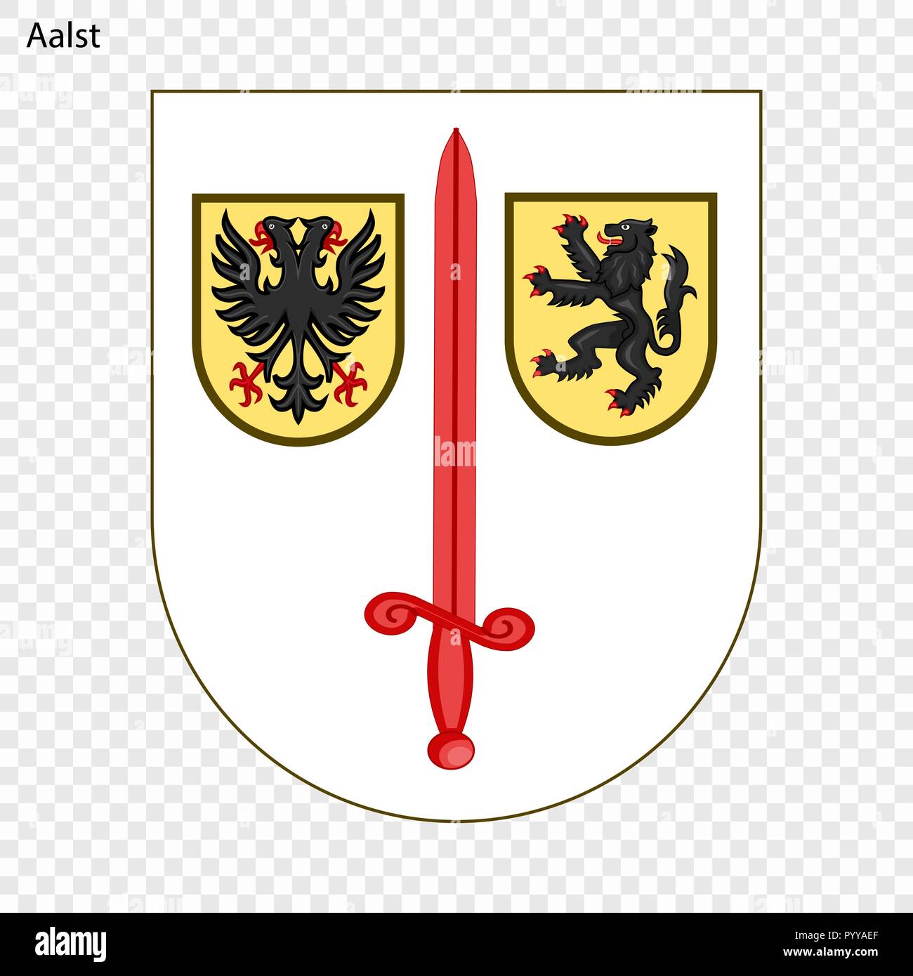Emblem of Aalst. City of Belgium. Vector illustration Stock Vector ...