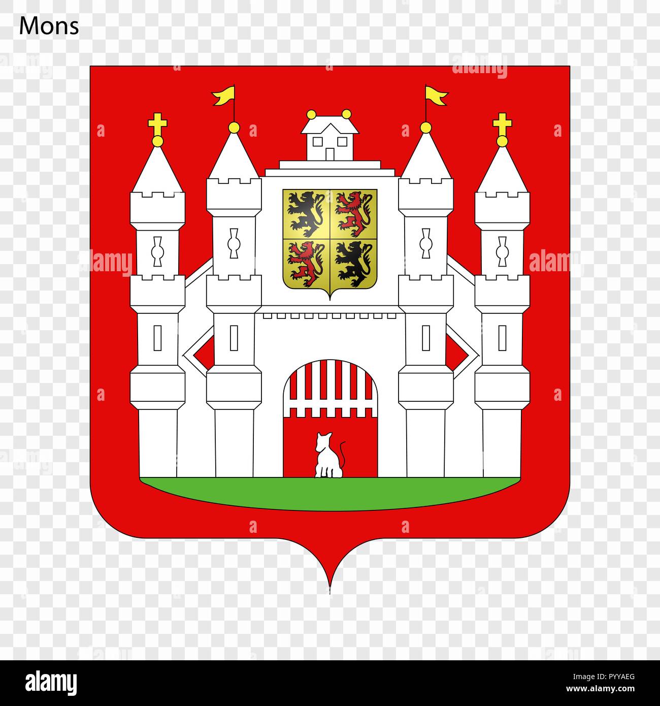 Emblem of Mons. City of Belgium. Vector illustration Stock Vector Image ...