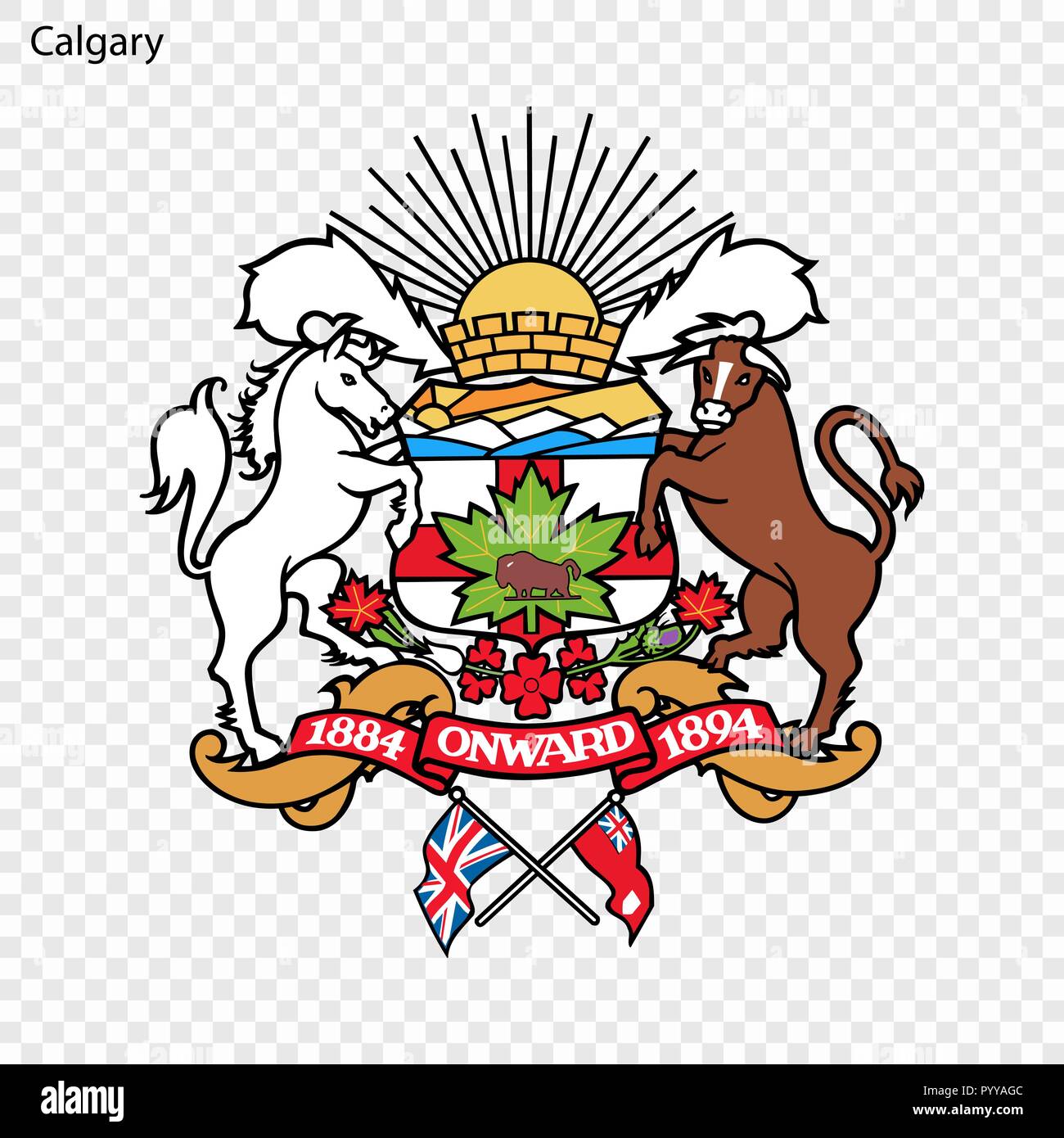 Emblem of Calgary. City of Canada. Vector illustration Stock Vector ...