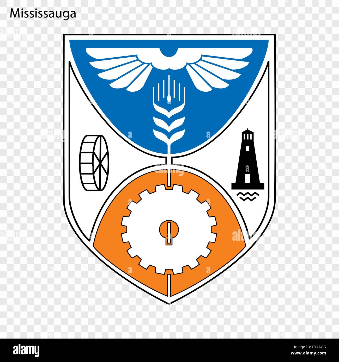 Emblem of Mississauga. City of Canada. Vector illustration Stock Vector ...