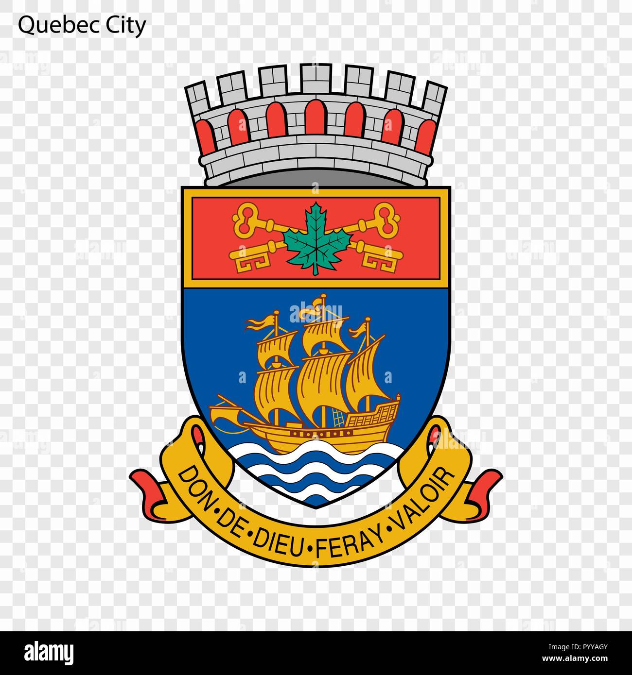 Emblem of Quebec City. City of Canada. Vector illustration Stock Vector ...