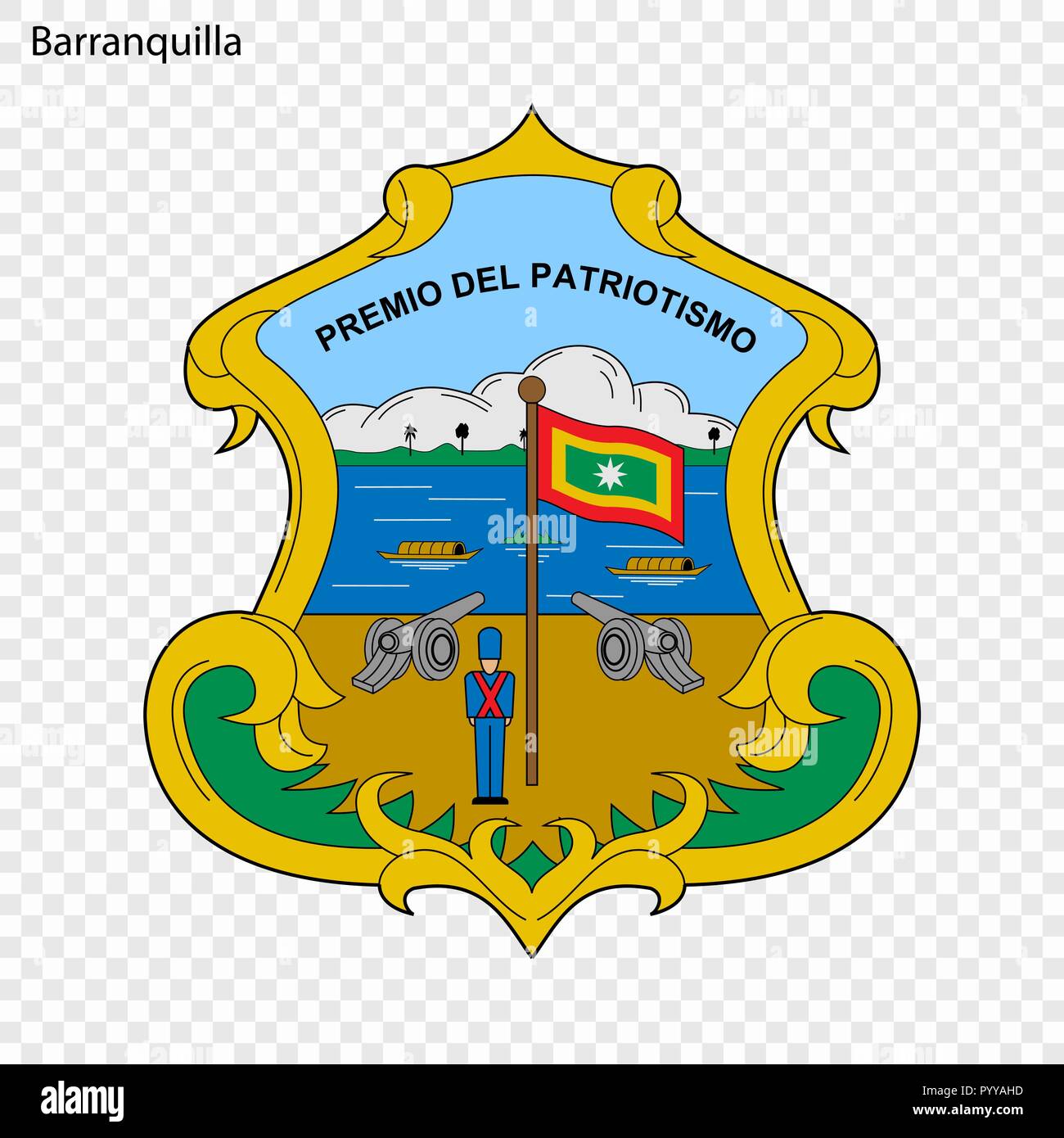 Emblem of Barranquilla. City of Colombia. Vector illustration Stock Vector Image & Art - Alamy