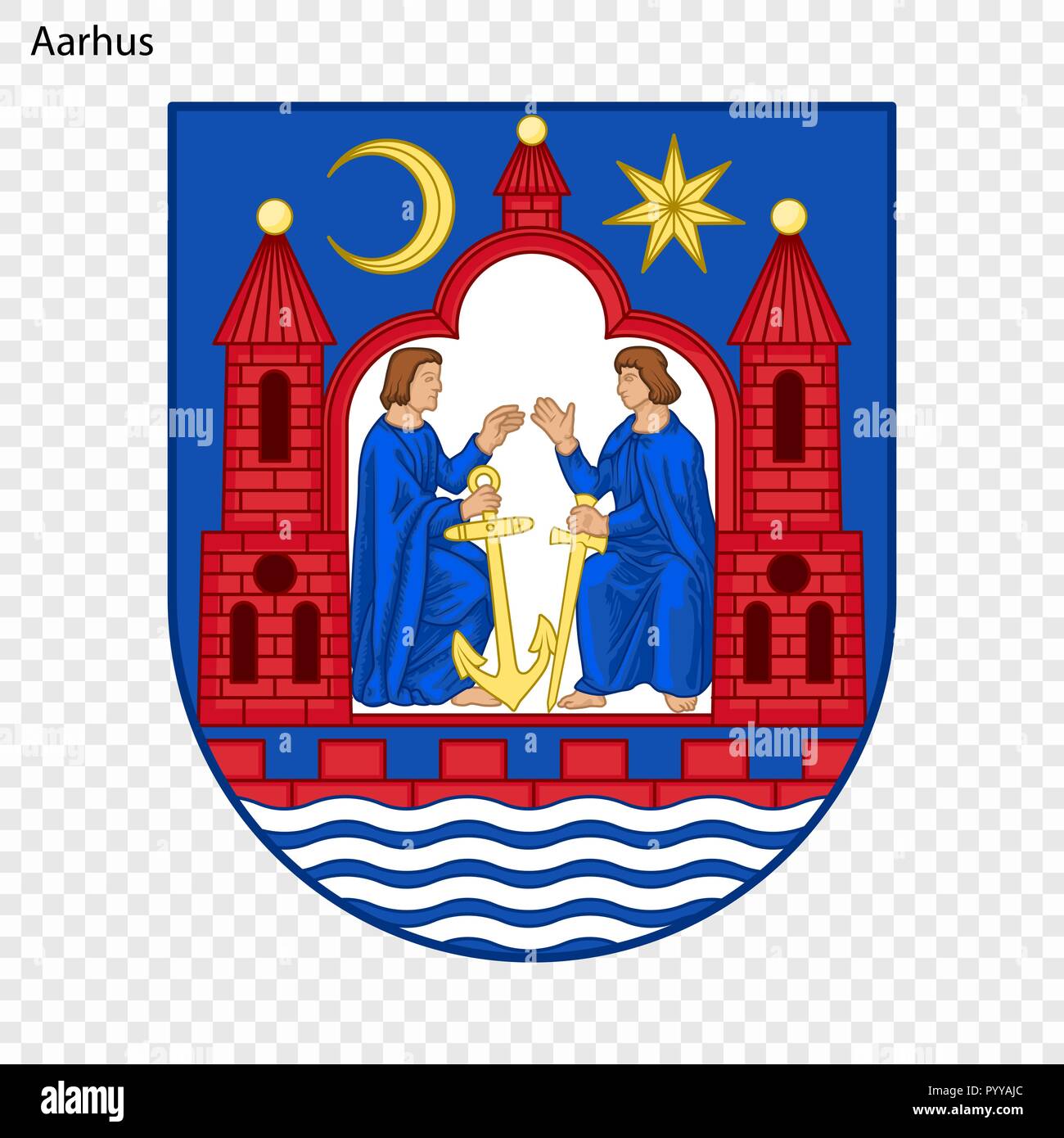 Emblem of Aarhus. City of Denmark. Vector illustration Stock Vector Image & Art - Alamy