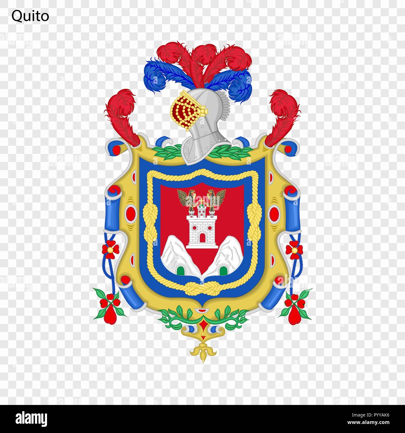 Emblem Quito, City of Ecuador. Vector illustration Stock Vector Image ...