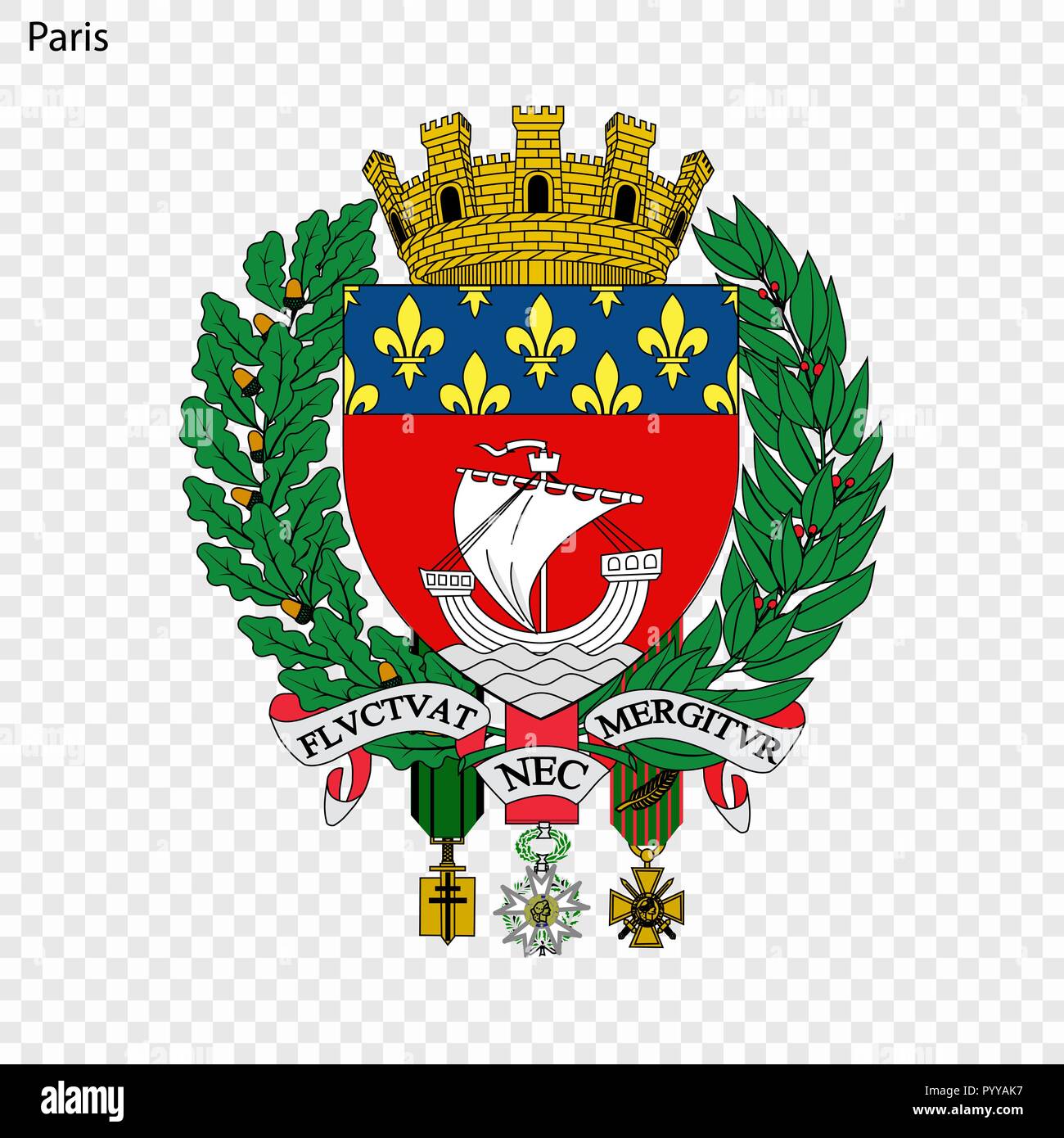 Emblem of Paris. City of France. Vector illustration Stock Vector Image ...