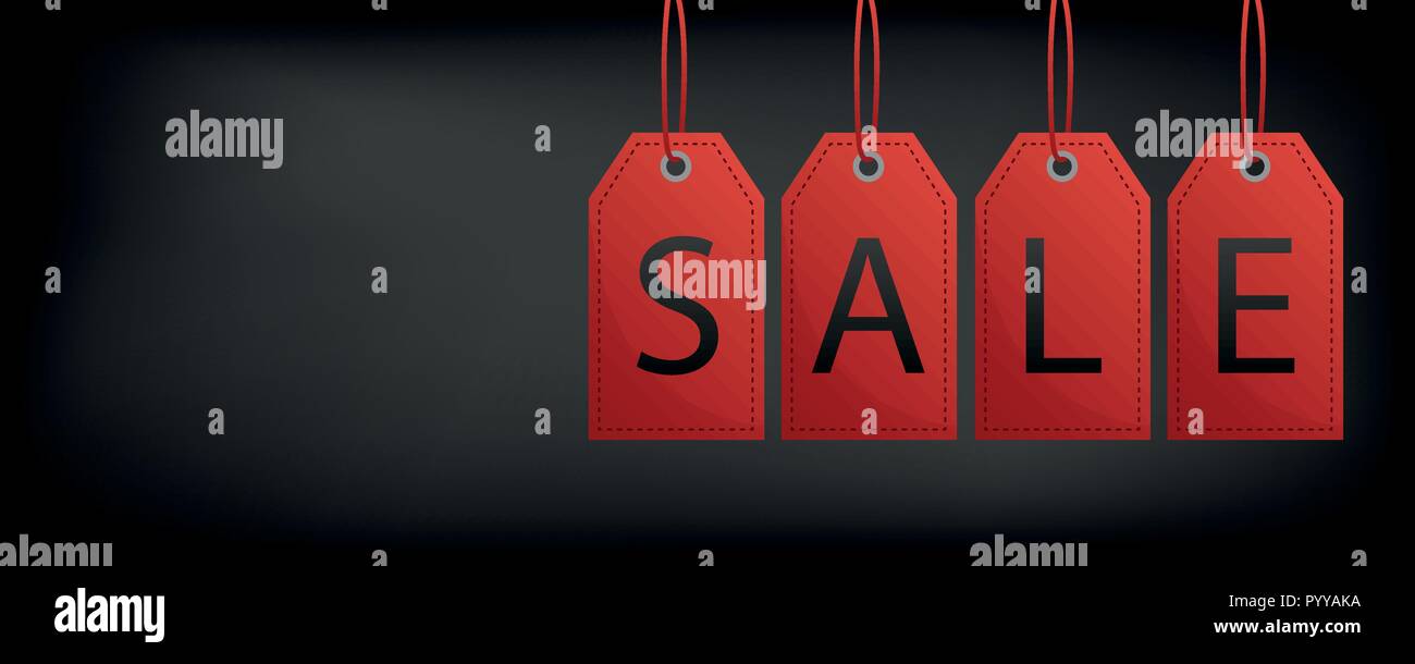 red sale label on black background vector illustration EPS10 Stock ...