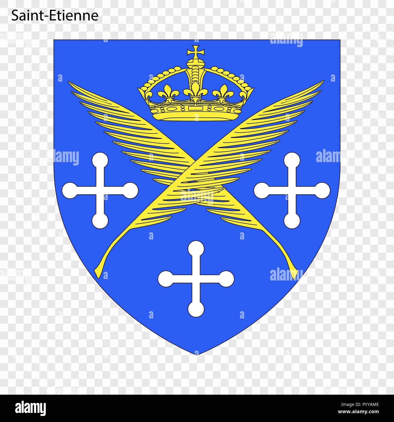 Emblem of Saint Etienne. City of France. Vector illustration Stock ...