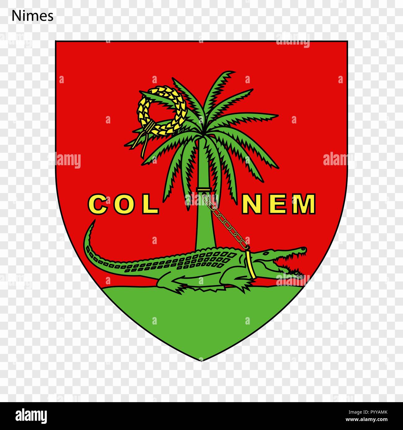 Emblem of Nimes. City of France. Vector illustration Stock Vector Image ...