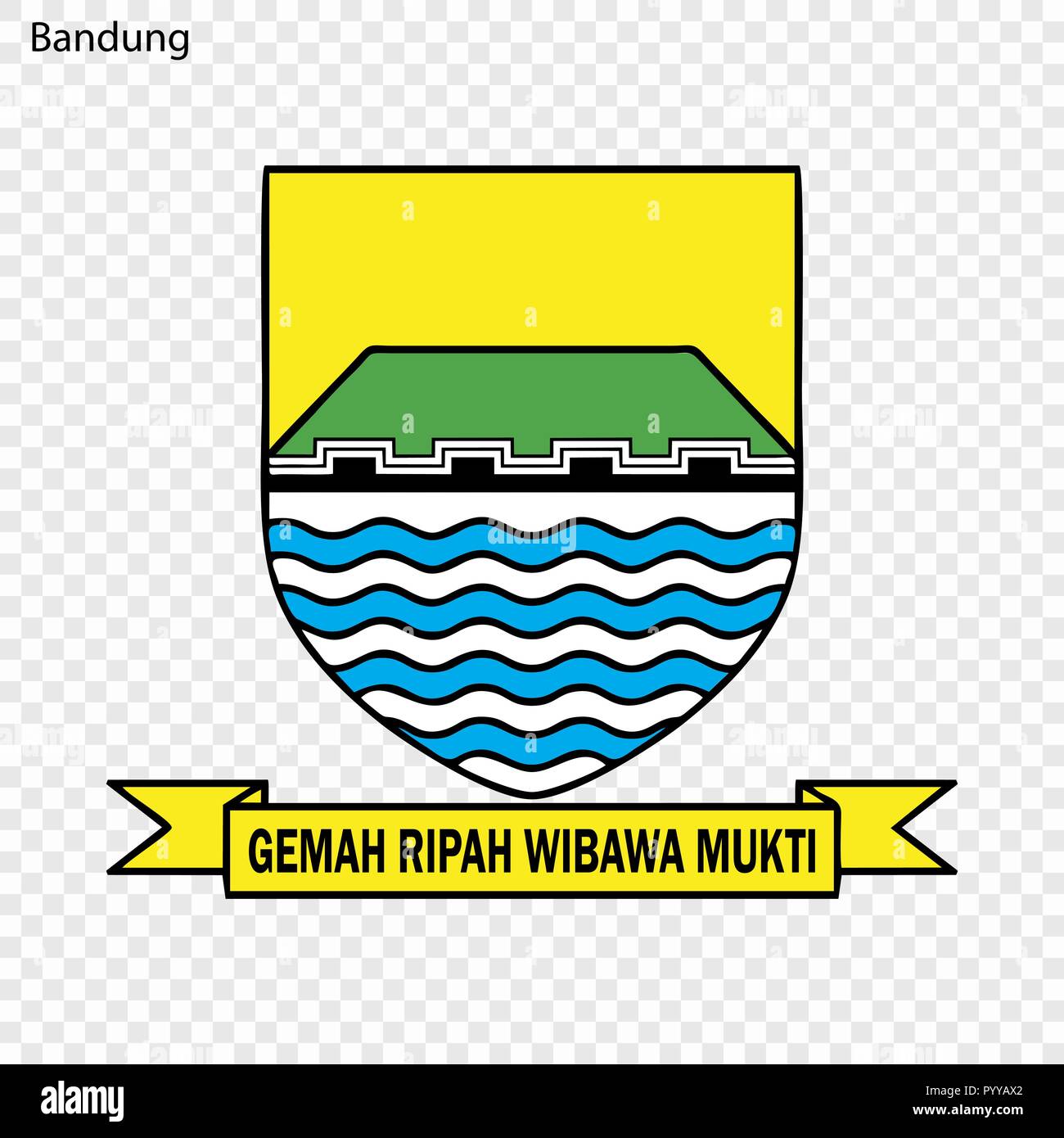 Emblem of Bandung. City of Indonesia. Vector illustration Stock Vector ...