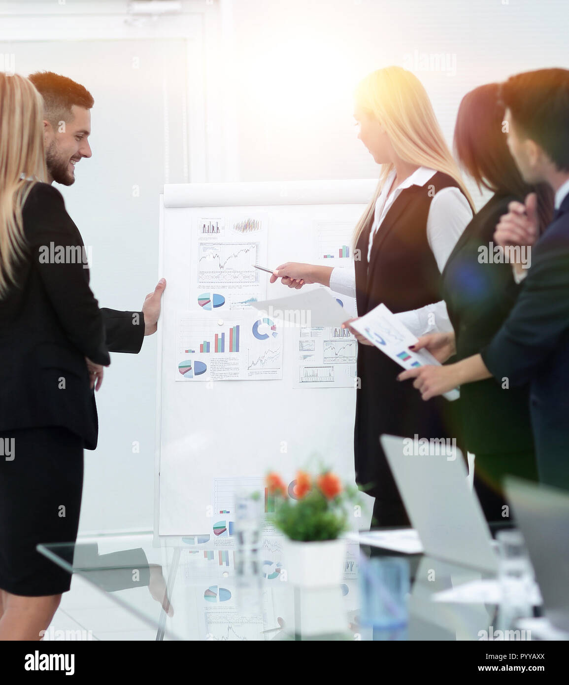 Business people at presentation in office Stock Photo - Alamy