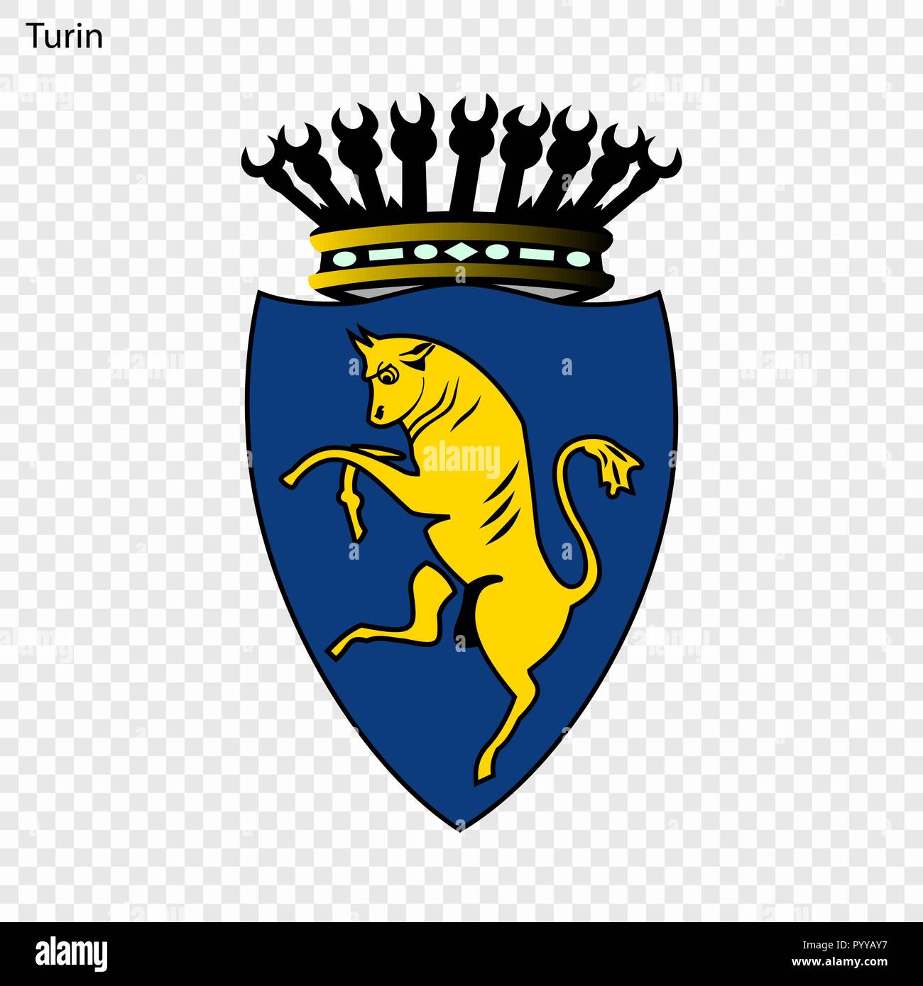 Emblem of Turin. City of Italy. Vector illustration Stock Vector Image ...