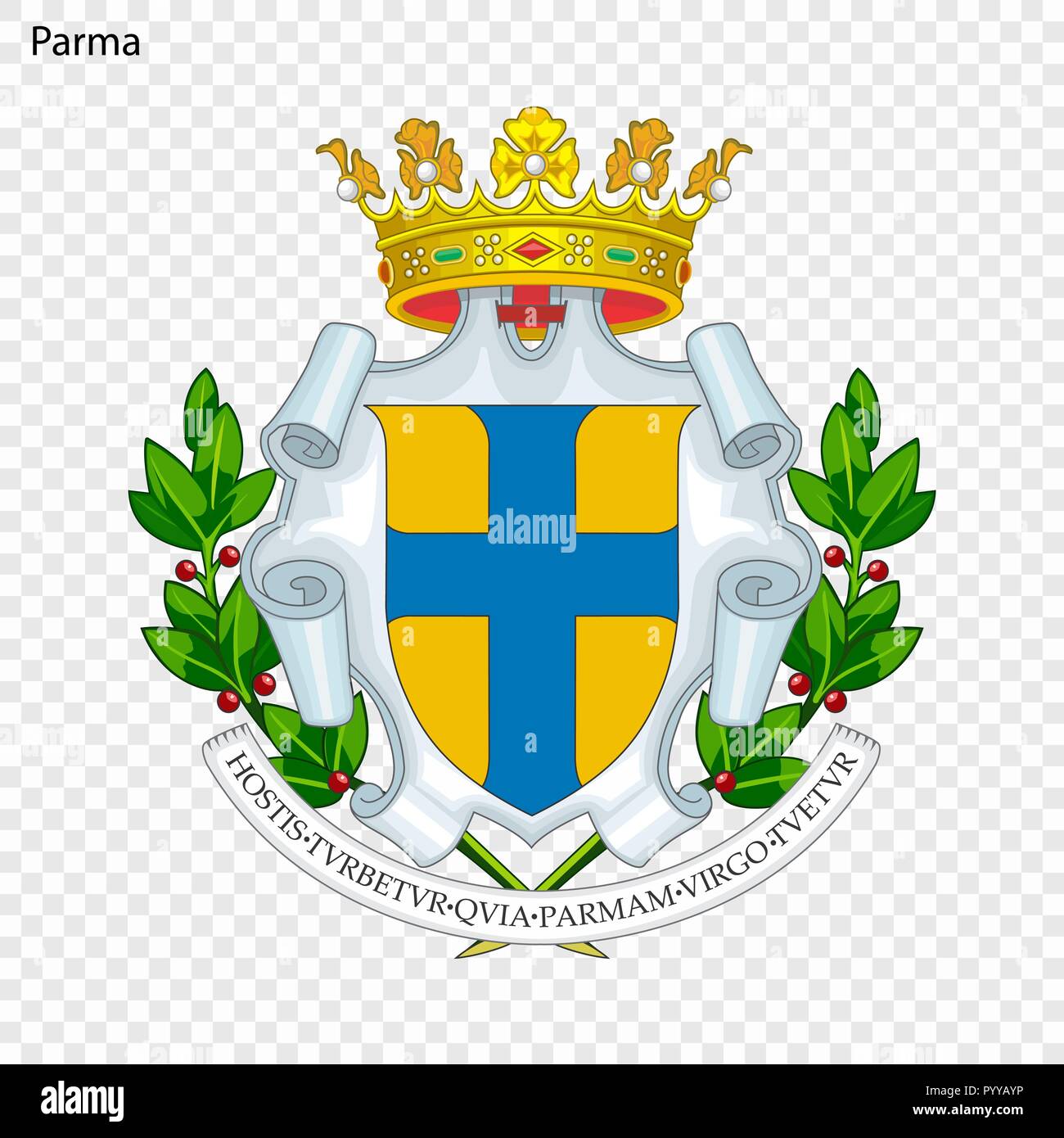 Emblem of Parma. City of Italy. Vector illustration Stock Vector Image ...