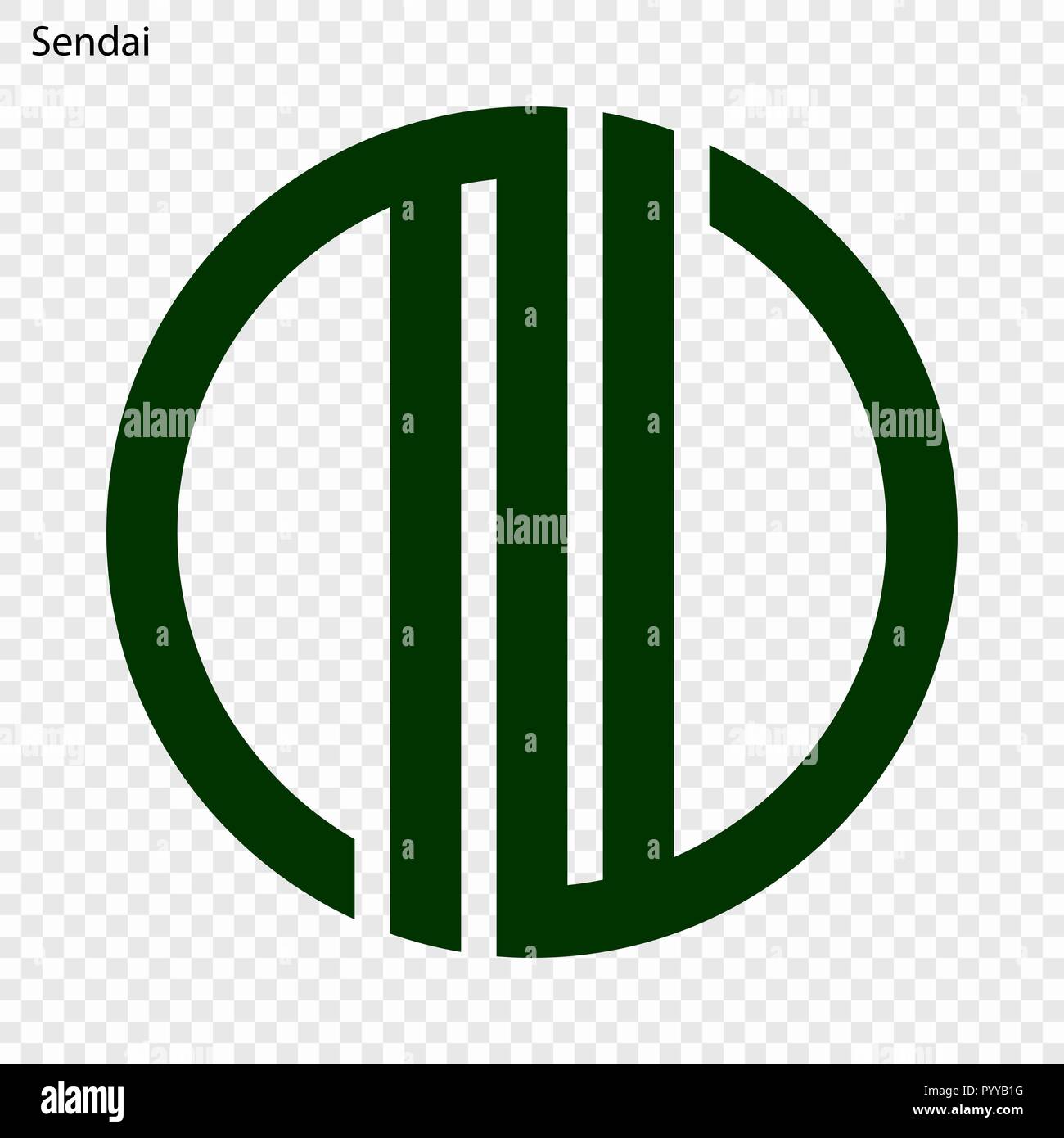 Emblem of Sendai. City of Japan. Vector illustration Stock Vector Image ...