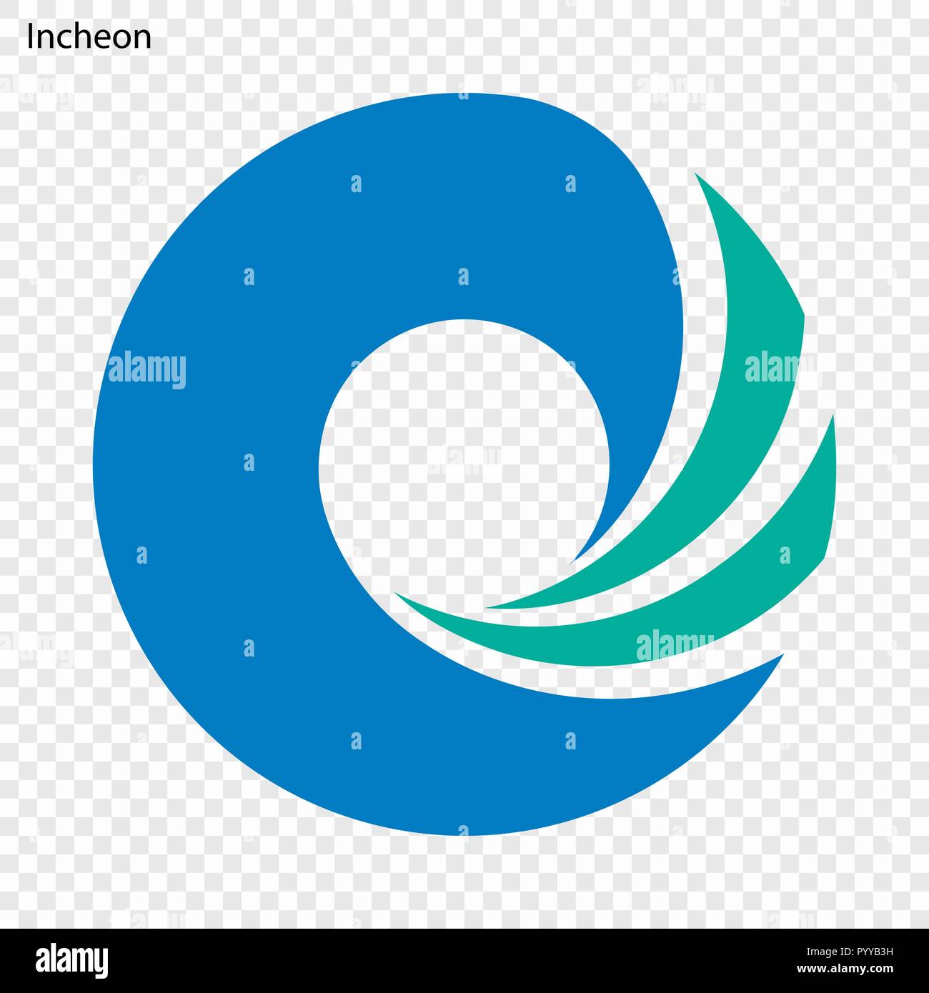 Emblem of Incheon. City of South Korea. Vector illustration Stock ...