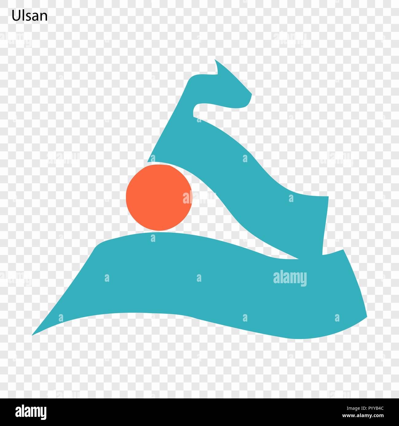 Emblem of Ulsan. City of South Korea. Vector illustration Stock Vector ...