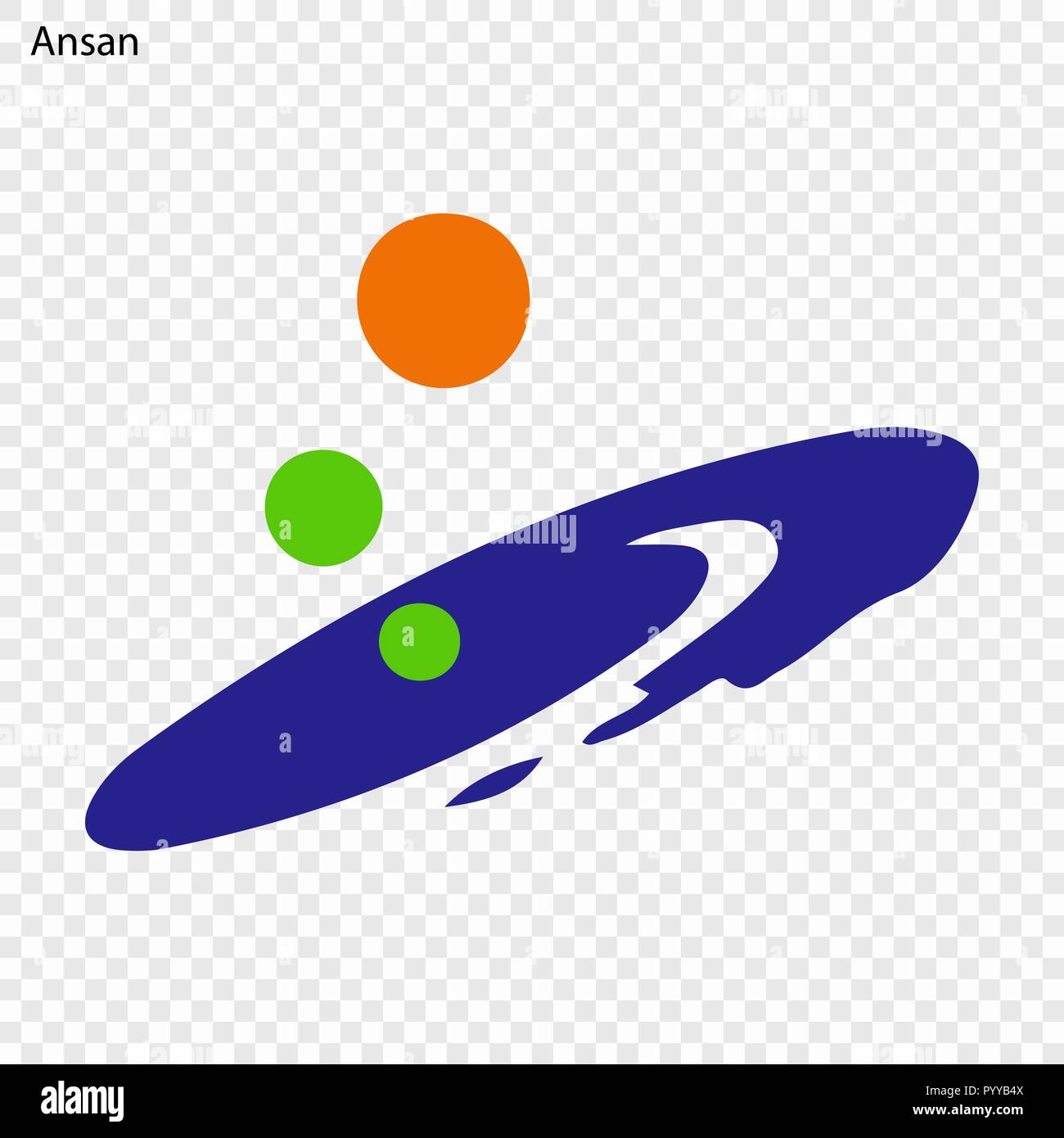 Emblem of Ansan. City of South Korea. Vector illustration Stock Vector ...