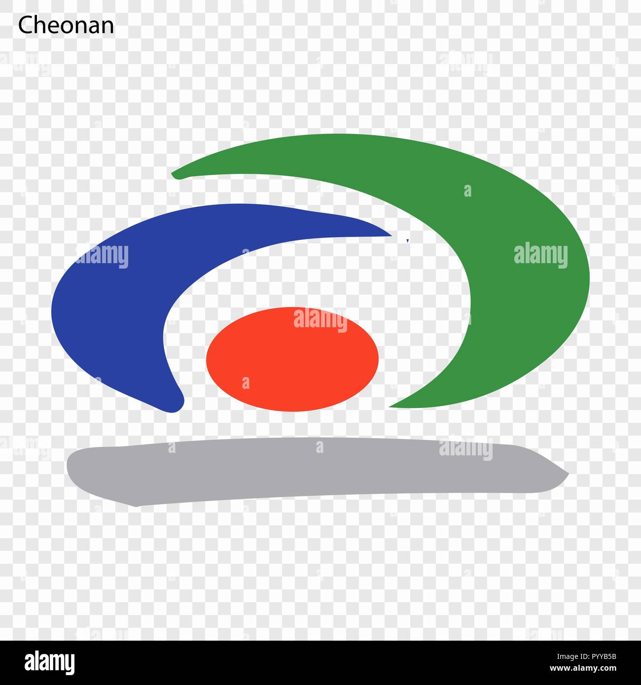 Emblem of Cheonan. City of South Korea. Vector illustration Stock ...