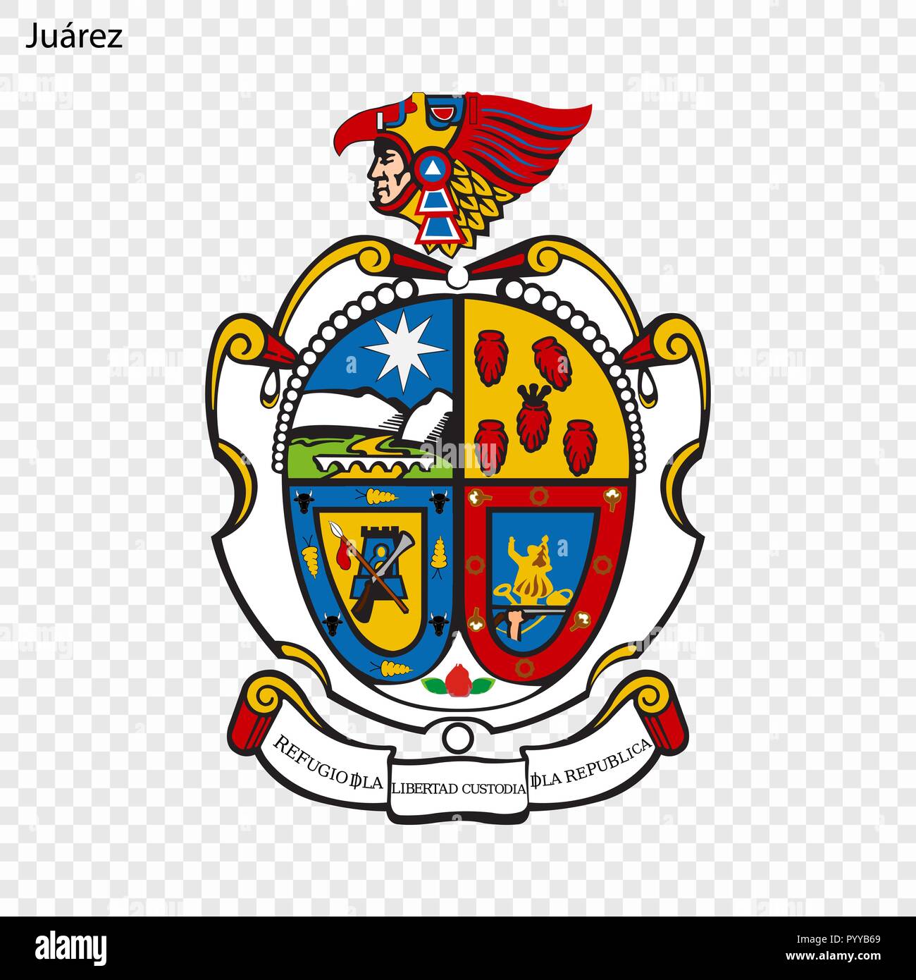 Emblem of Juarez. City of Mexico. Vector illustration Stock Vector ...