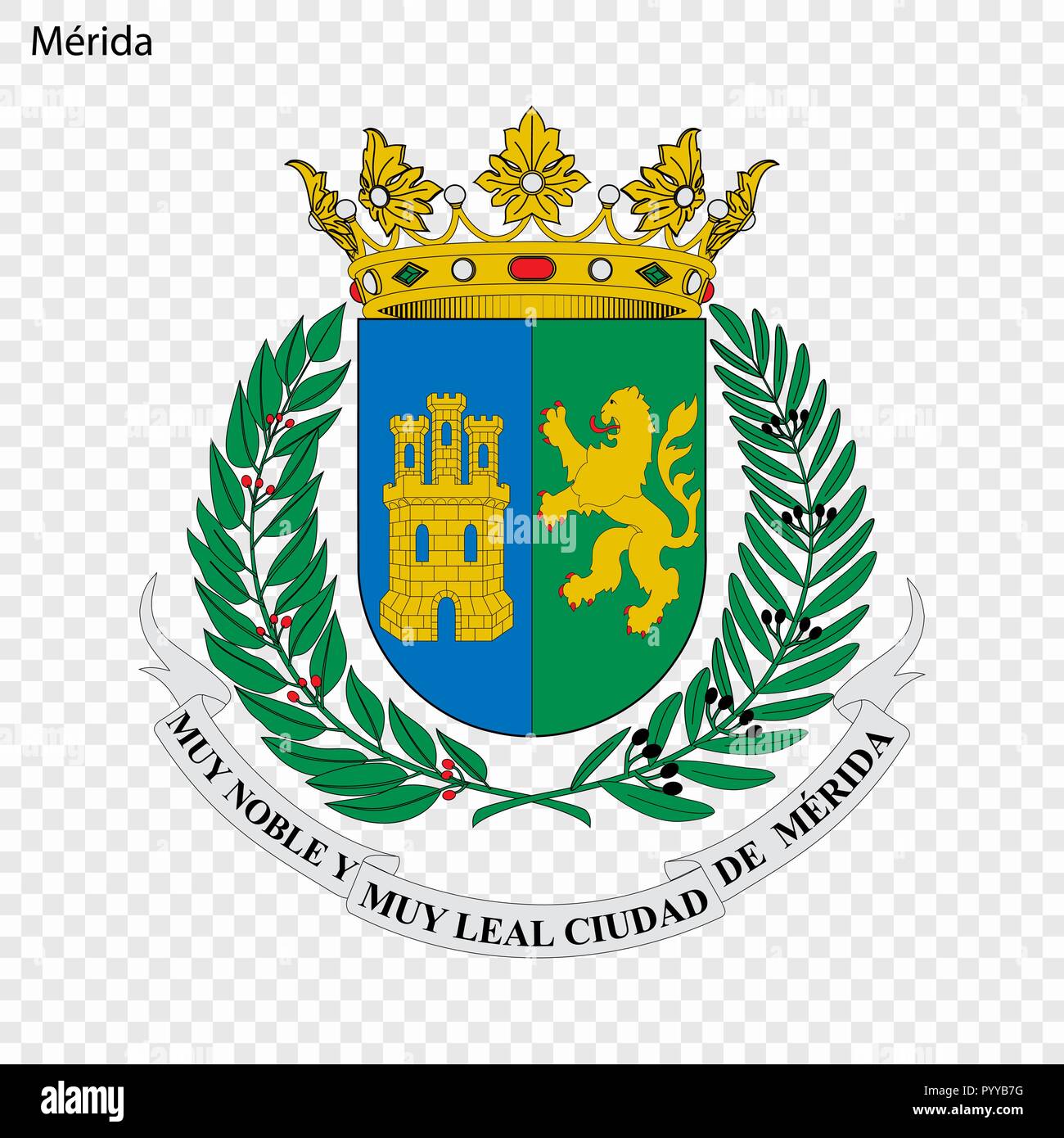 Emblem of Merida. City of Mexico. Vector illustration Stock Vector ...