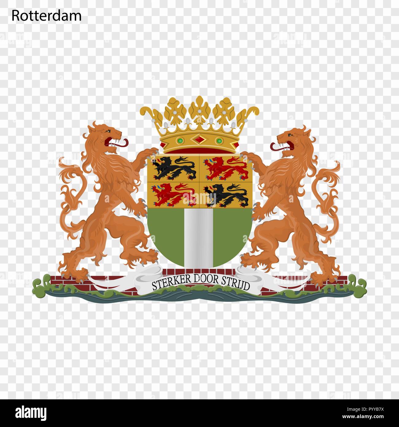Emblem of Rotterdam. City of Netherlandsl. Vector illustration Stock ...