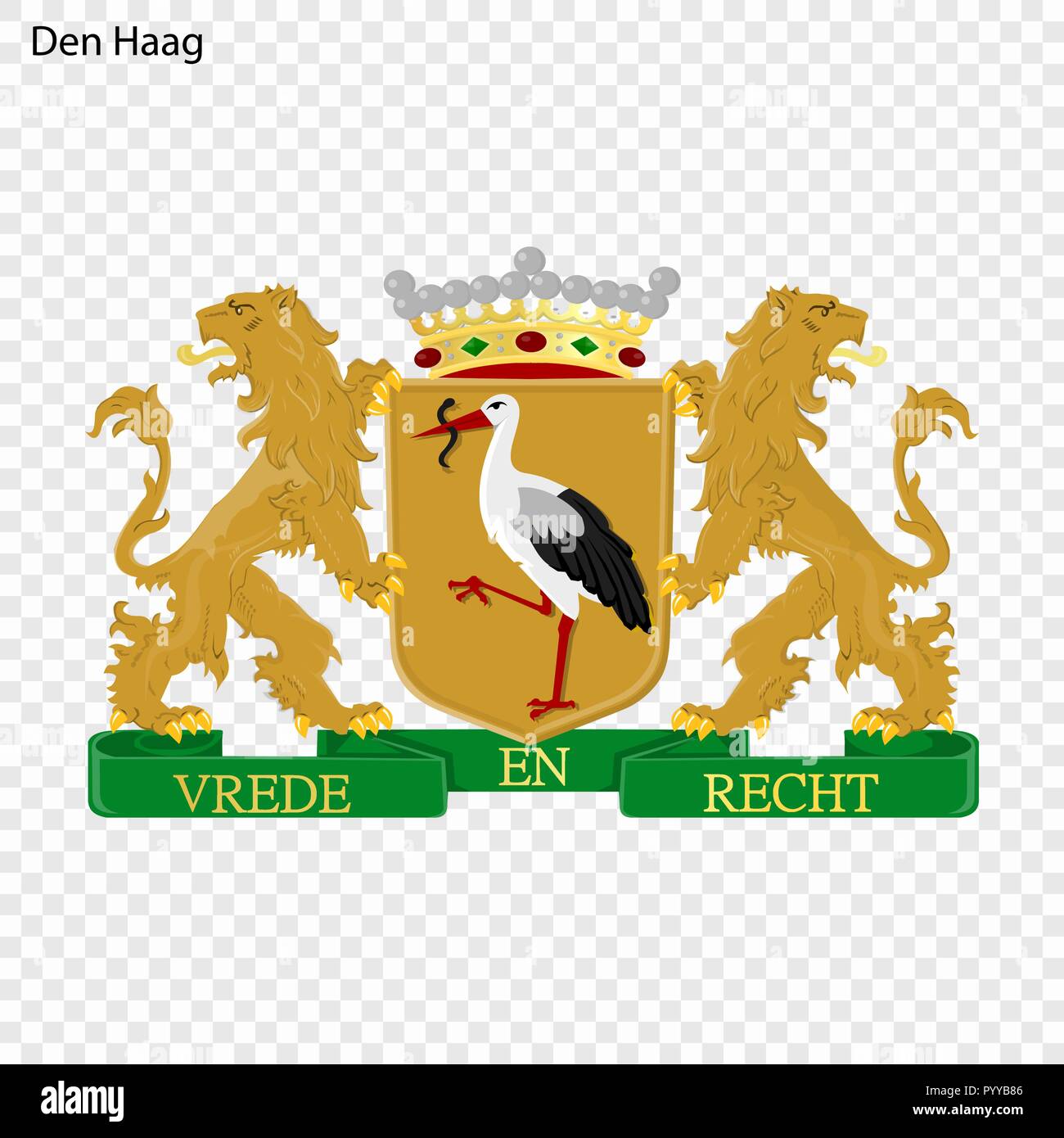Emblem of The Hague. City of Netherlandsl. Vector illustration Stock ...