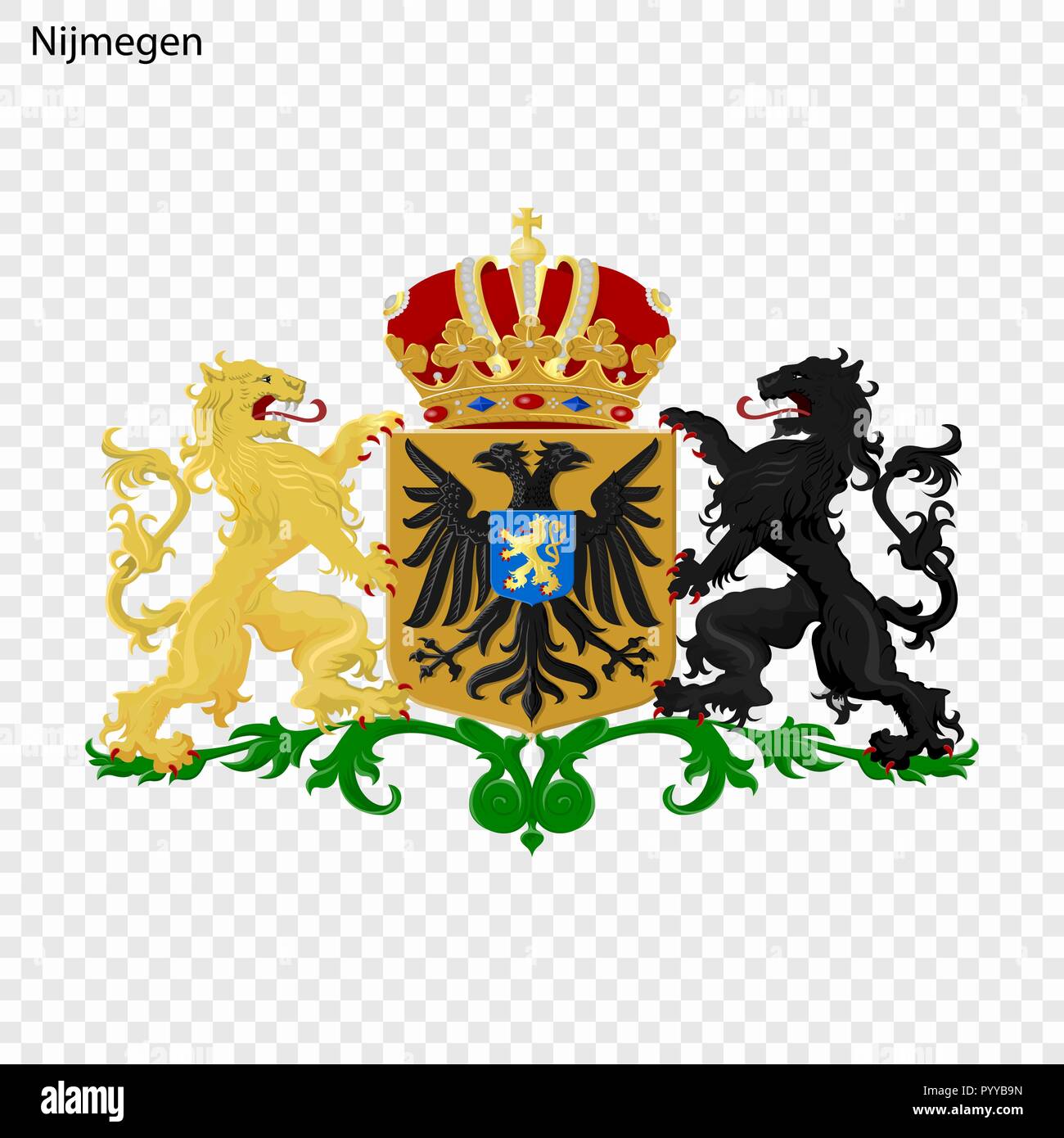 Emblem of Nijmegen. City of Netherlandsl. Vector illustration Stock ...