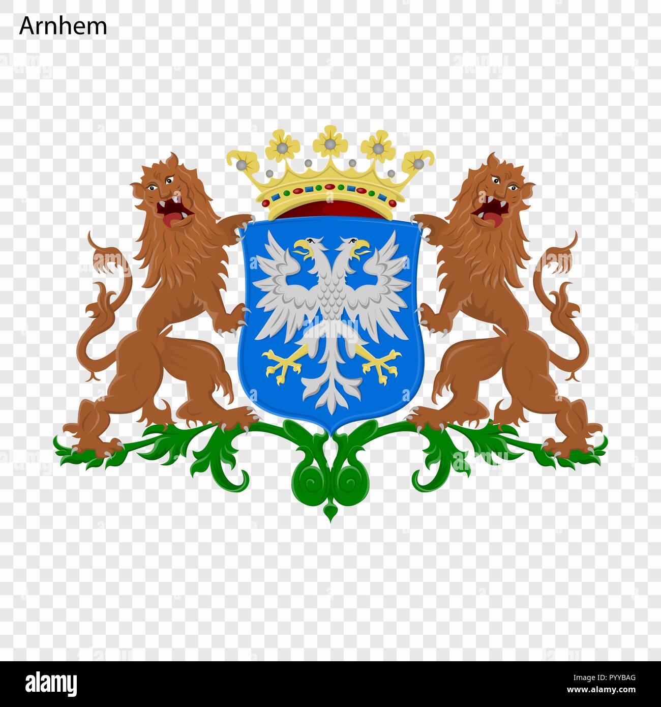 Emblem of Arnhem. City of Netherlandsl. Vector illustration Stock ...