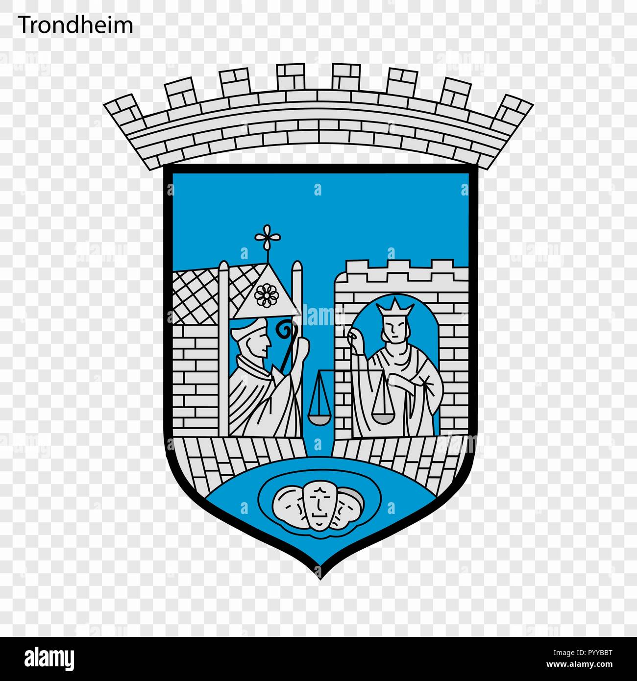 Emblem of Trondheim. City of Norway. Vector illustration Stock Vector ...