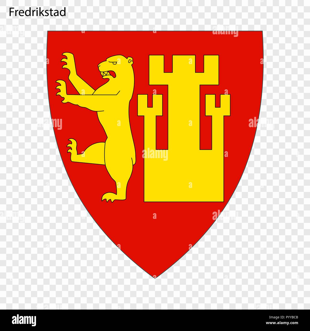 Emblem of Fredrikstad. City of Norway. Vector illustration Stock Vector ...