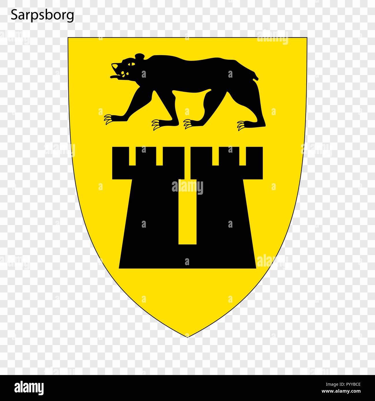 Emblem of Sarpsborg. City of Norway. Vector illustration Stock Vector ...