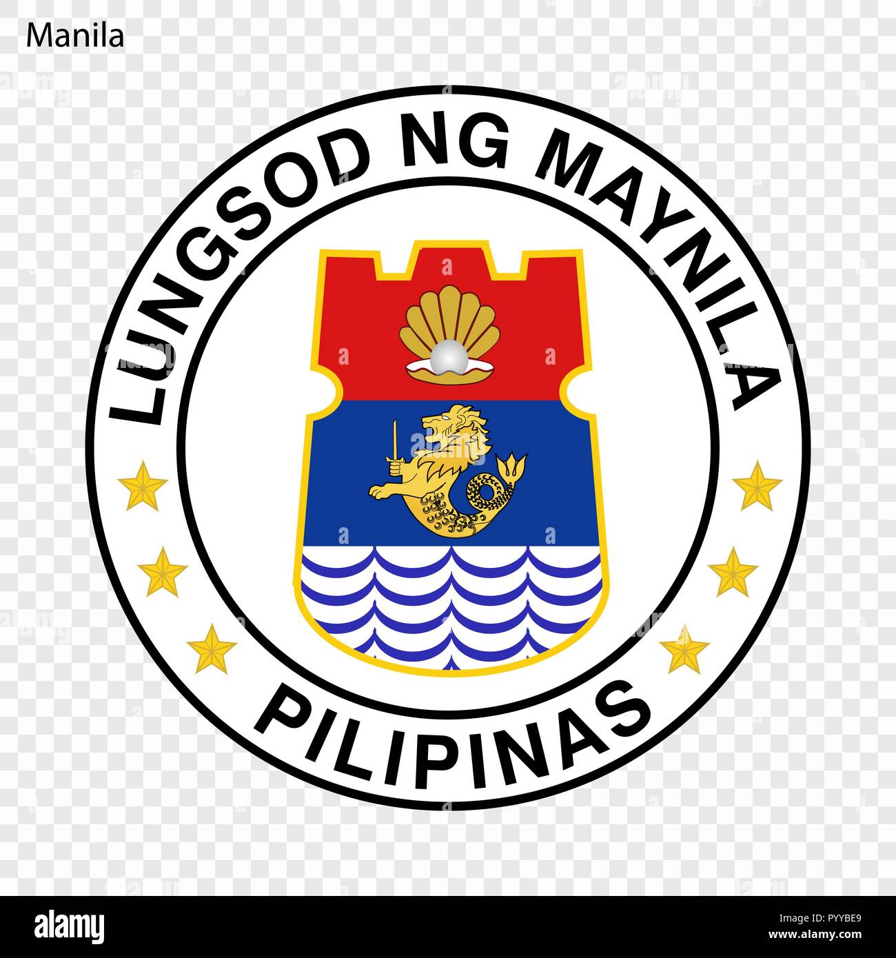 Emblem of Manila. City of Philippines. Vector illustration Stock Vector ...