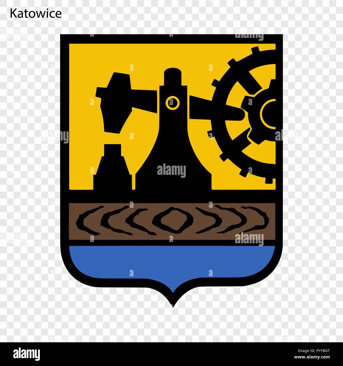 Emblem of Katowice. City of Poland. Vector illustration Stock Vector ...