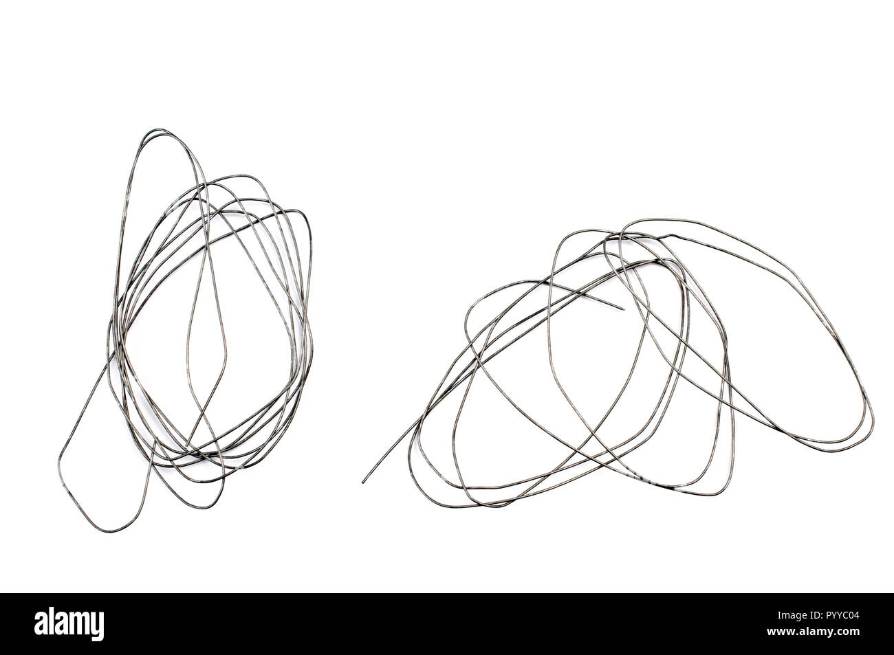 Tangled metal wire isolated on white background Stock Photo - Alamy