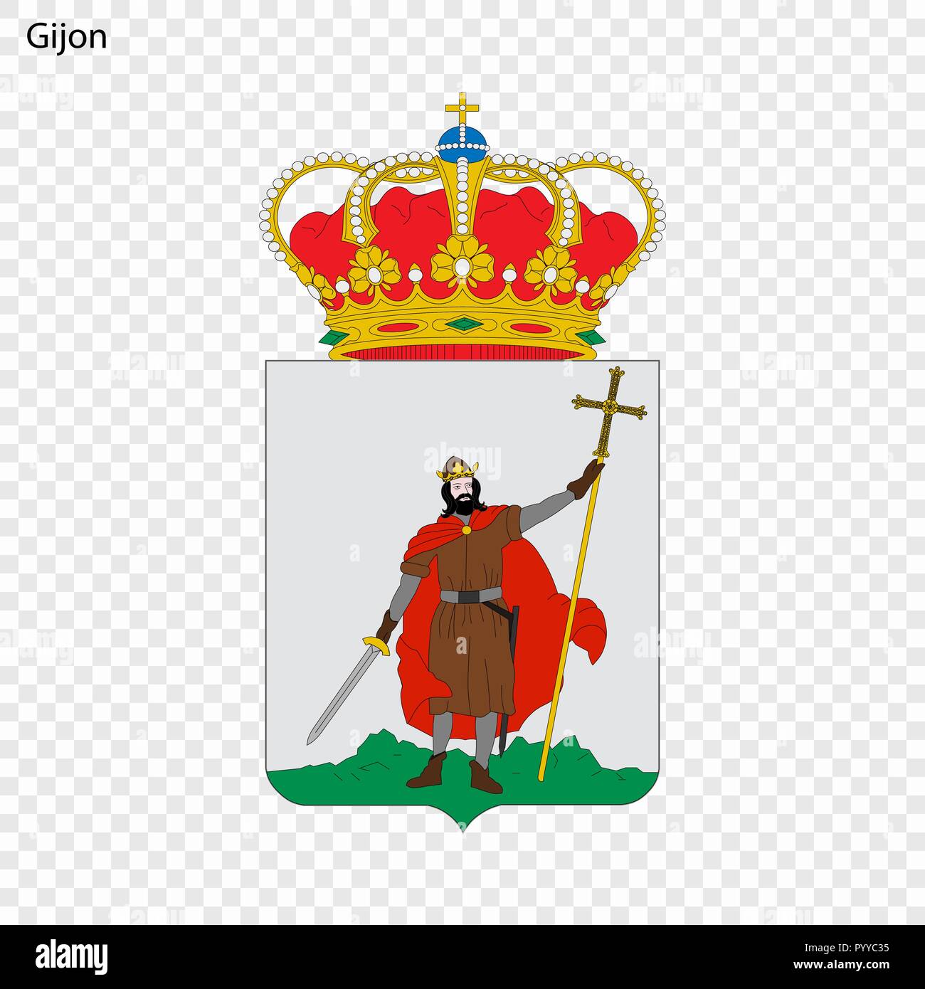 Emblem of Gijon. City of Spain. Vector illustration Stock Vector Image ...