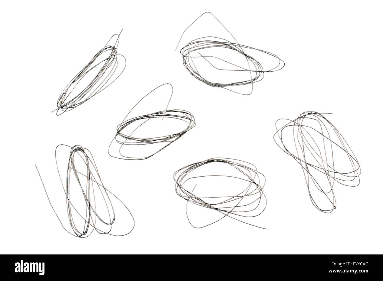 Tangled metal wire isolated on white background Stock Photo - Alamy