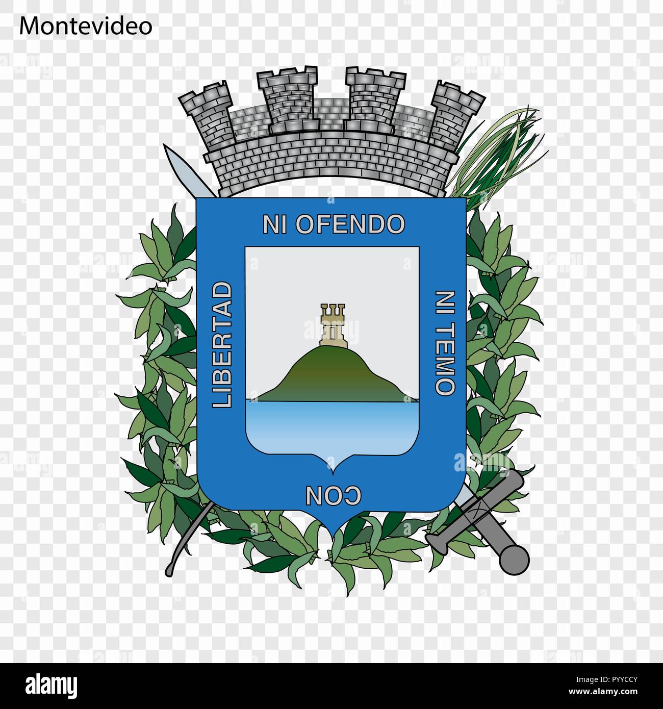 Emblem of Montevideo. City of Uruguay. Vector illustration Stock Vector ...