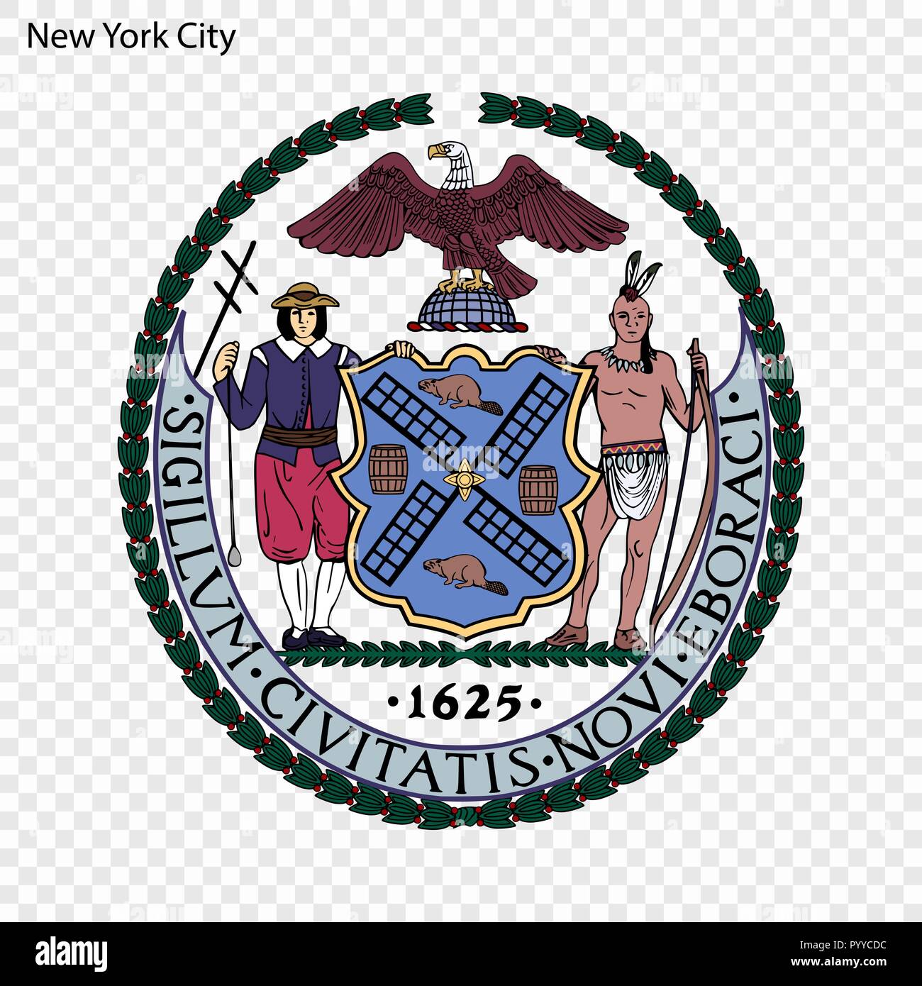 Emblem of New York. City of USA. Vector illustration Stock Vector Image ...