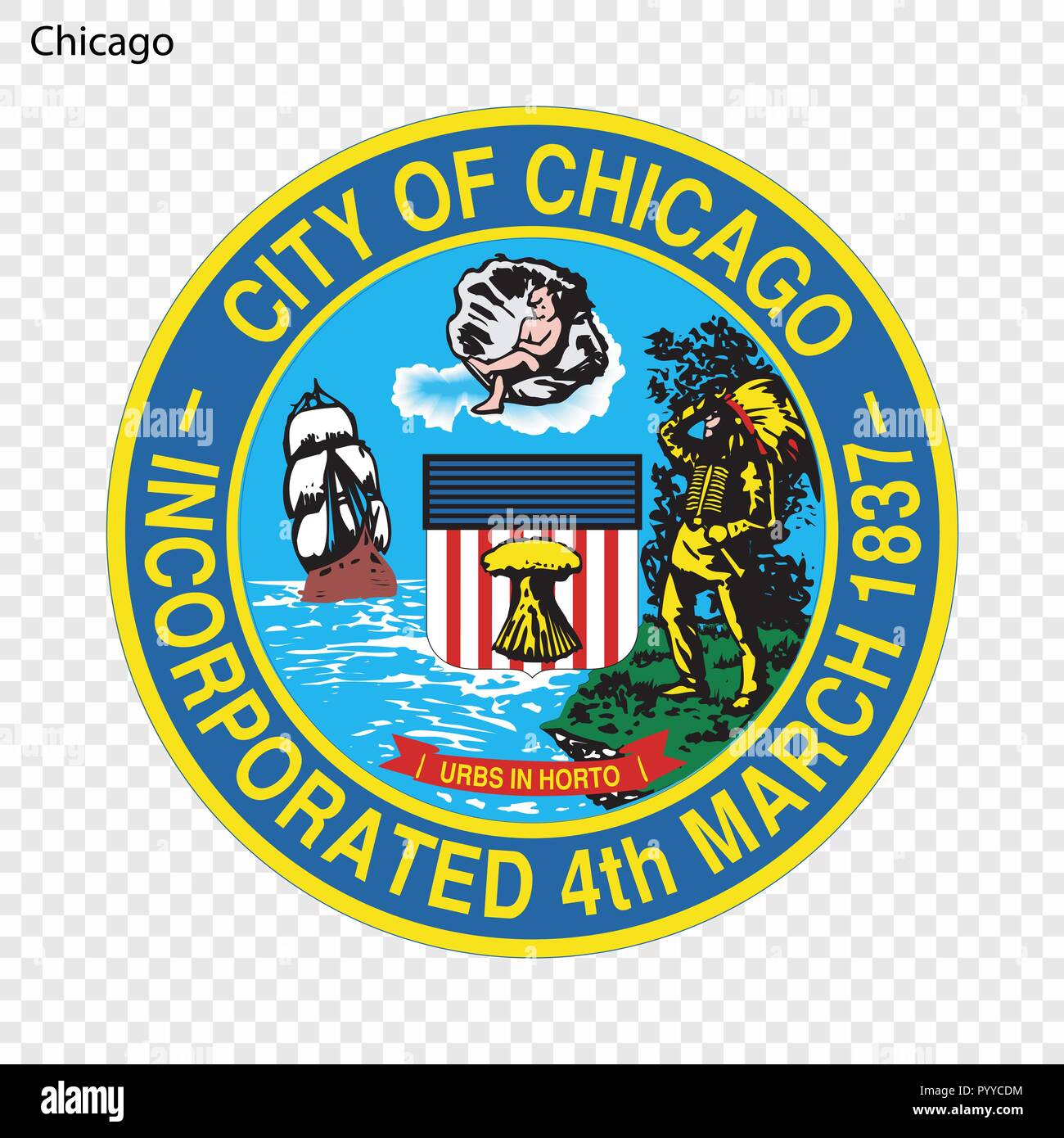 Emblem of Chicago. City of USA. Vector illustration Stock Vector Image ...