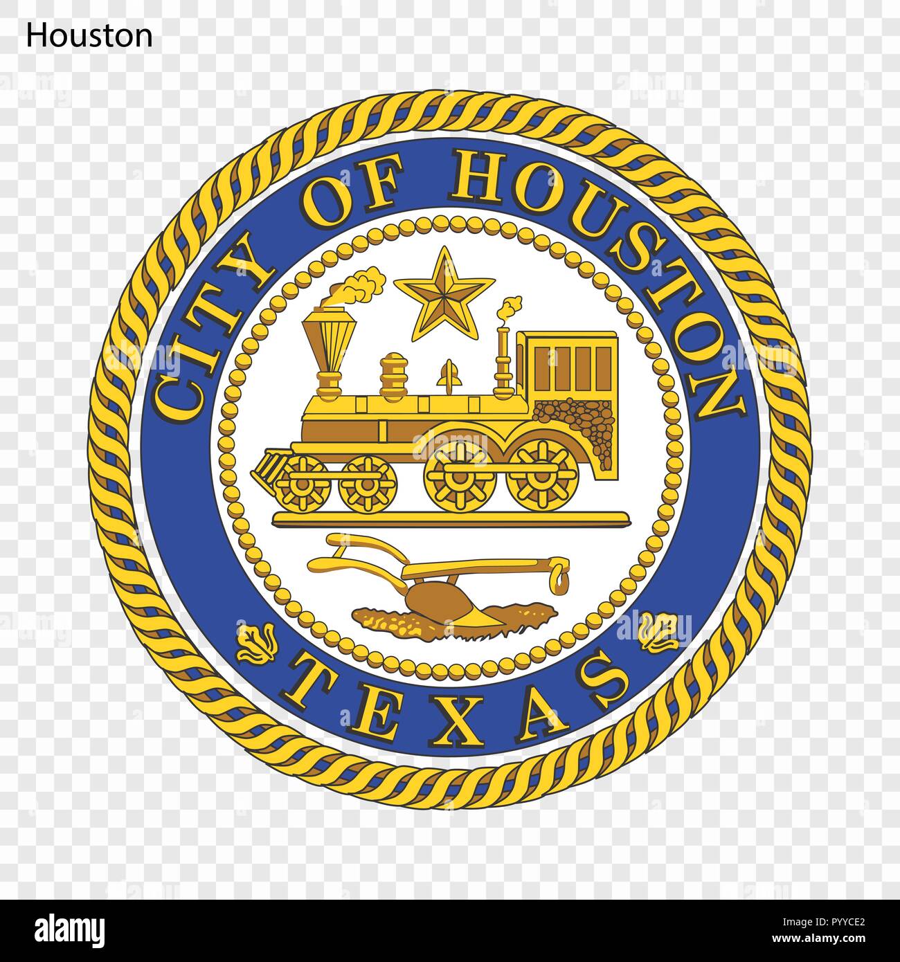 Emblem of Houston. City of USA. Vector illustration Stock Vector Image ...