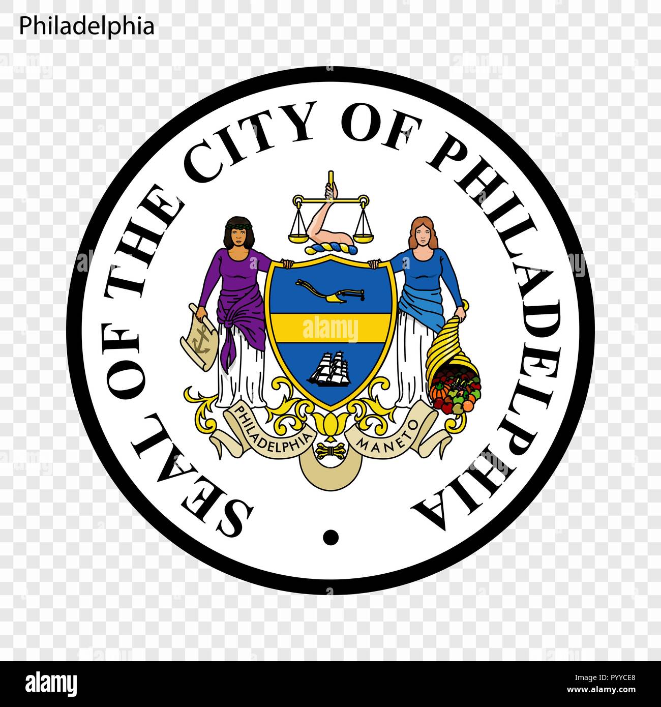 Emblem of Philadelphia. City of USA. Vector illustration Stock Vector ...