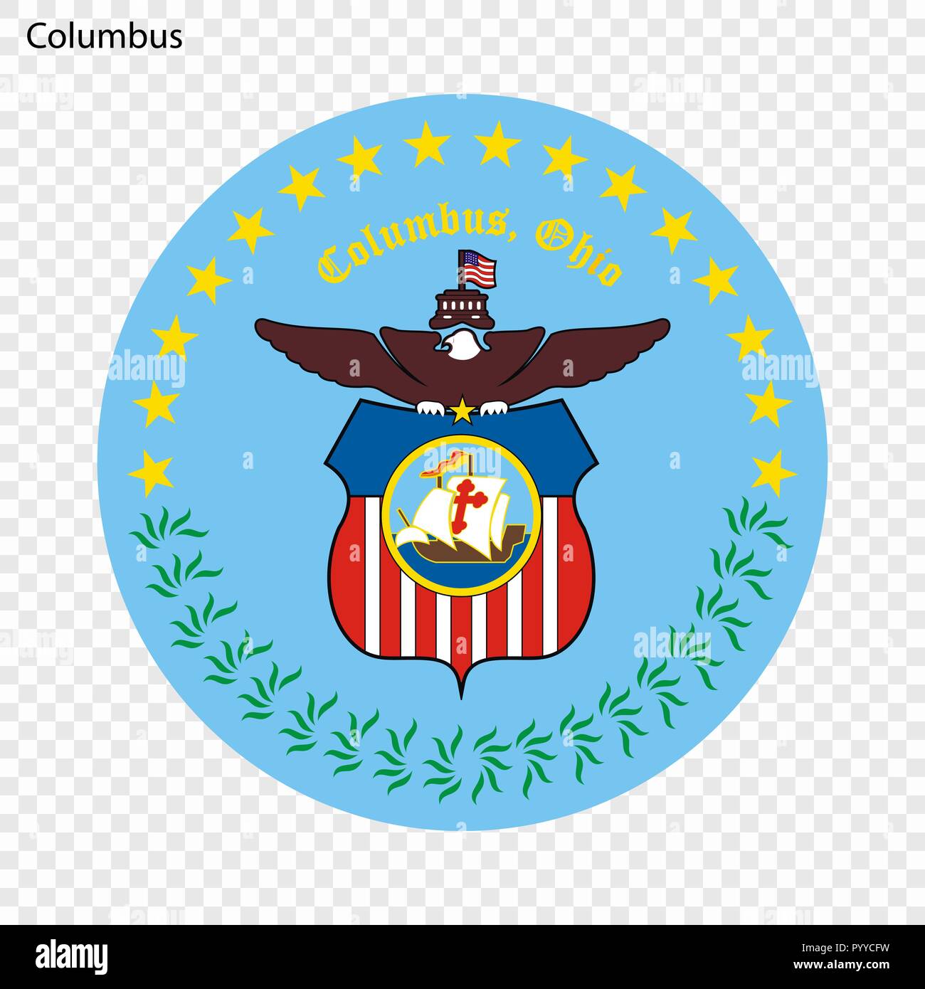 Emblem of Columbus. City of USA. Vector illustration Stock Vector Image ...