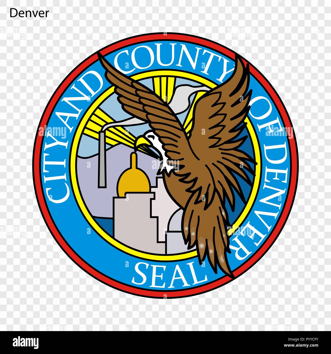 Emblem of Denverl. City of USA. Vector illustration Stock Vector Image ...