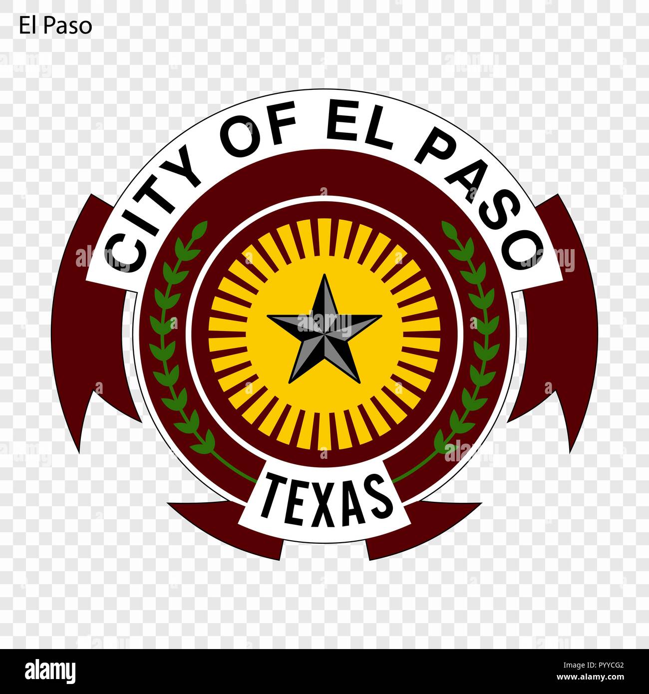 Emblem of El Paso. City of USA. Vector illustration Stock Vector Image ...