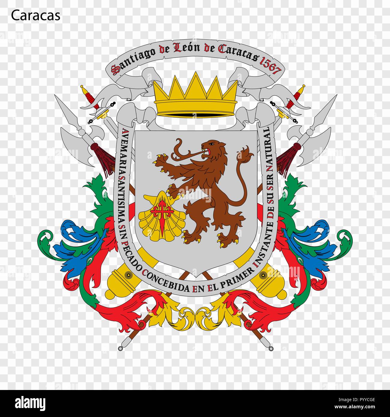 Emblem of Caracas. City of Venezuela. Vector illustration Stock Vector ...