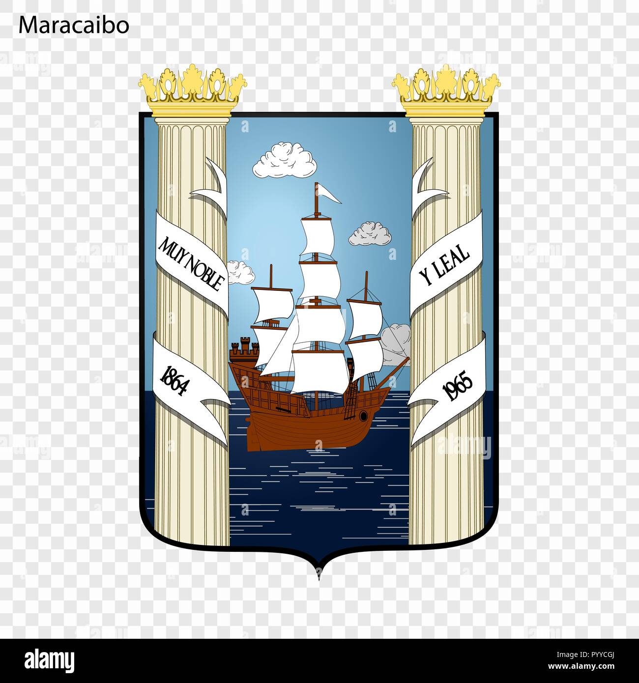 Emblem of Maracaibo. City of Venezuela. Vector illustration Stock ...