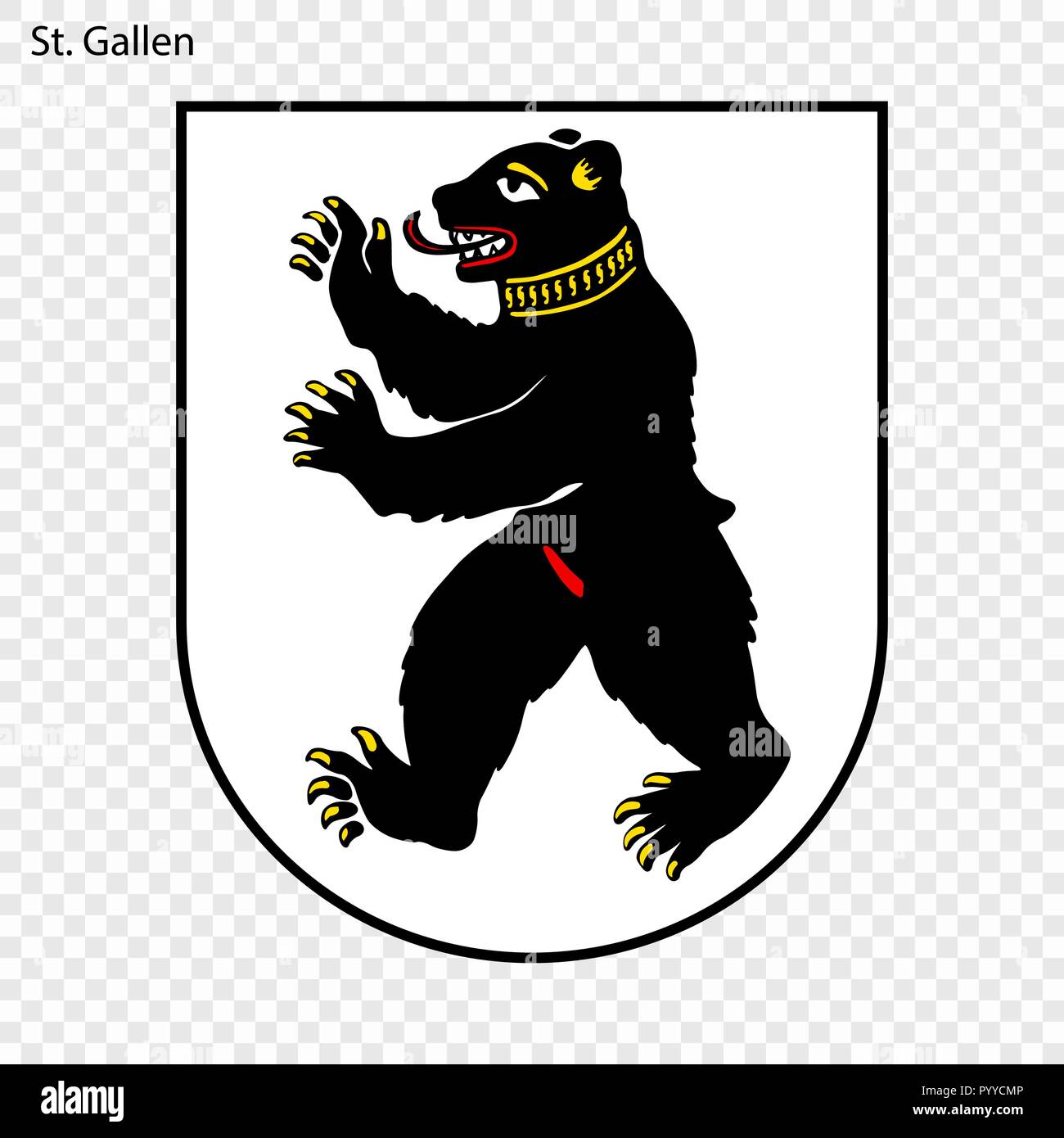 Emblem of St. Gallen. City of Switzerland. Vector illustration Stock ...