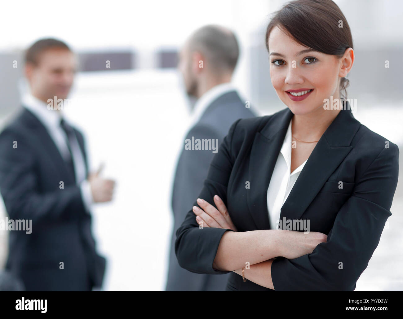 successful woman Manager in the background of the office Stock Photo ...