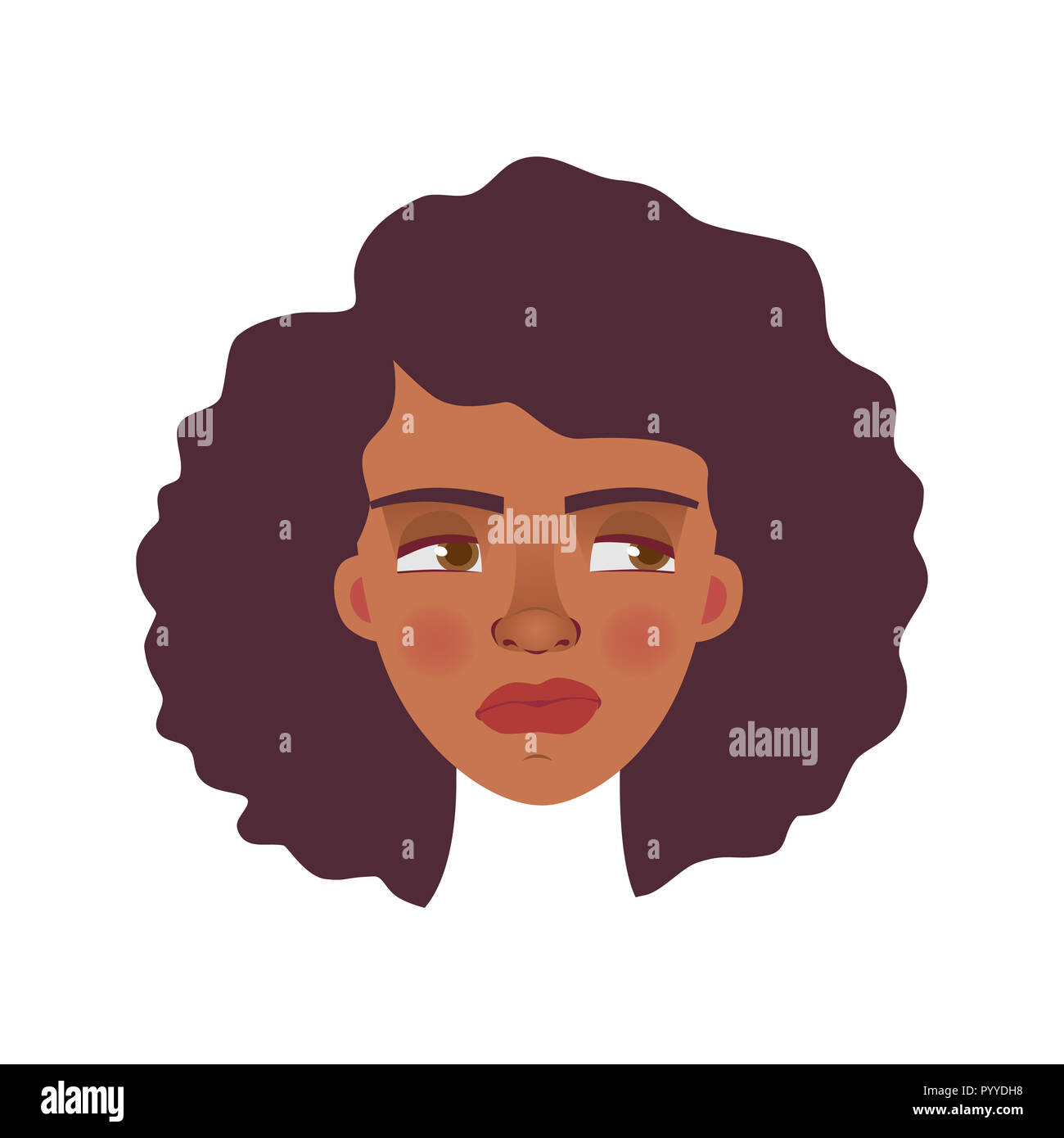 Face of African woman. Emotions of african american woman face. Facial ...