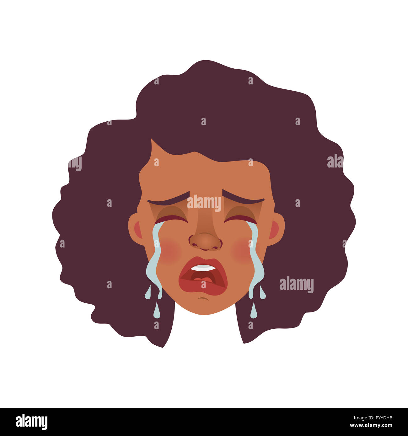 Face of African woman. Emotions of african american woman face. Facial ...